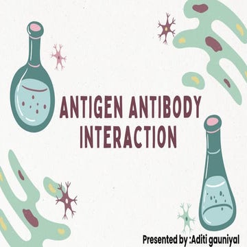 Antigen antibody interaction explained fir immunology by aditi | PPT