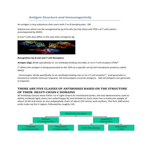 Antigen structure and immunogenicity | PDF