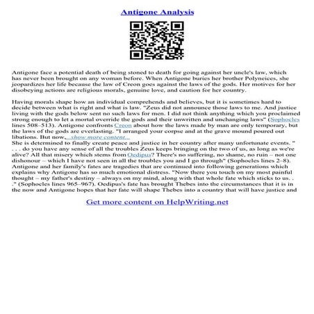 Antigone Analysis Essay | PDF