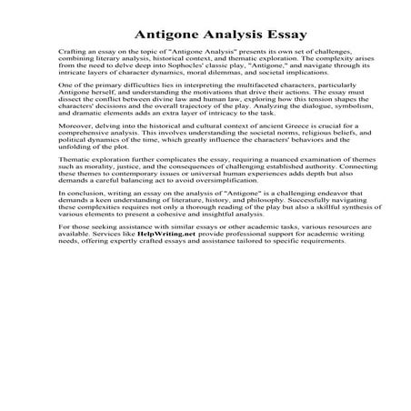 Antigone Analysis Essay | PDF
