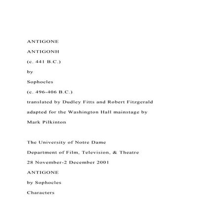 ANTIGONEANTIGONH(c. 441 B.C.)bySophocles(c.docx | Christianity ...