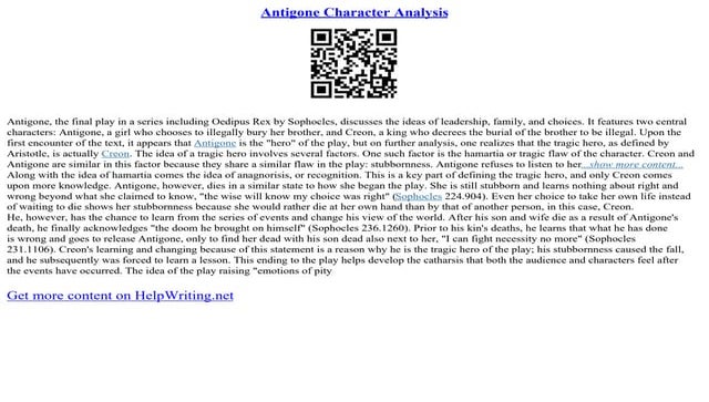 Haemon Antigone Character Analysis