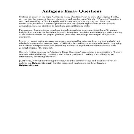 Antigone Essay Questions. Ultimate Guide to Writing Antigone Analysis ...