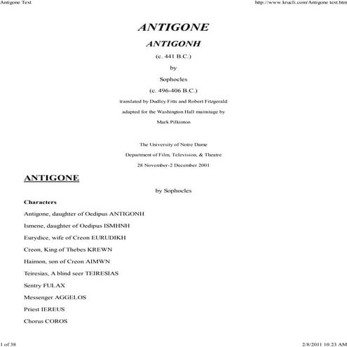 Antigone Text | PDF