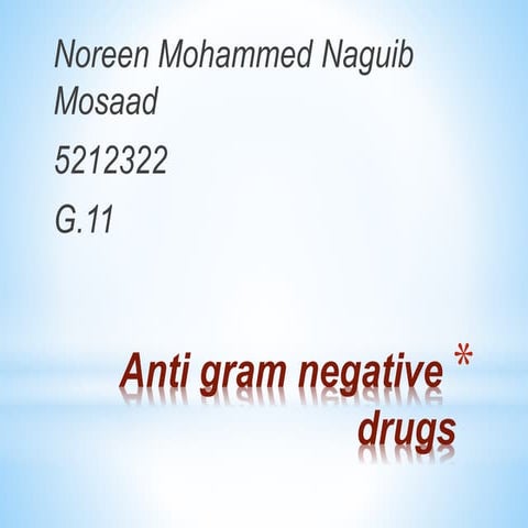 Anti gram negative drugs | PPTX