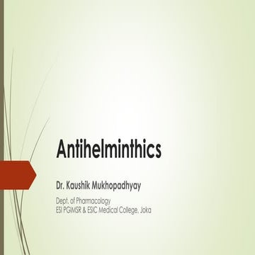 Anthelmintics medicinal chemistry | PPTX