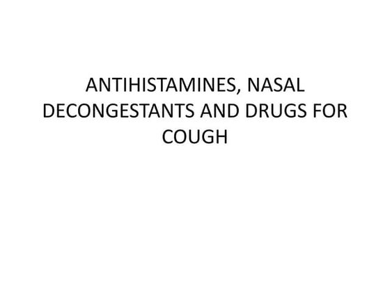 ANTIHISTAMINES. Pharmacy notes pharcology | PPT