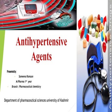 Medicinal Chemistry of Antihypertensive agents pptx | PPTX