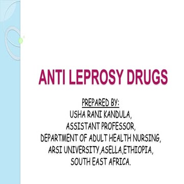 Anti leprosy drugs | PPTX