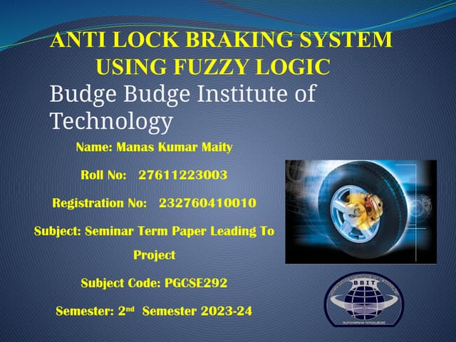 Anti lock braking (ABS) Model based Design in MATLAB-Simulink | PDF