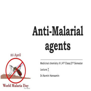 Antimalarial agents-Medicinal Chemistry | PDF