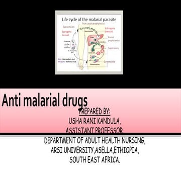 Antimalarial drugs | PPTX