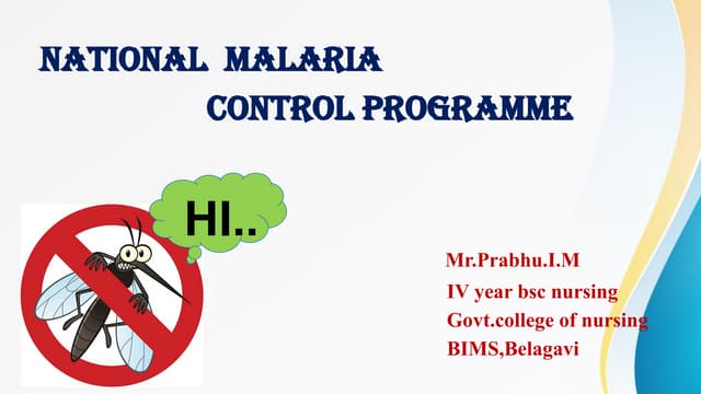 National malaria control programe | PPTX