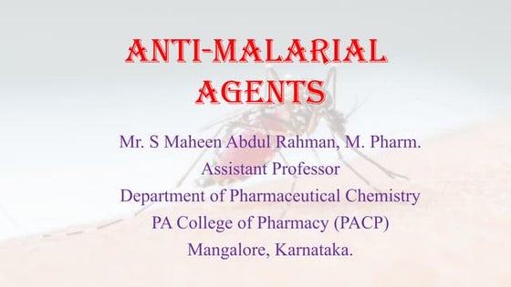 8 aminoquinolines | PPT