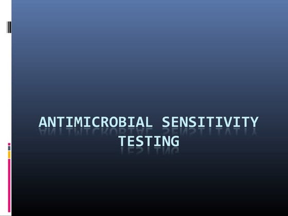 Microbiological culture sensitivity test | PDF