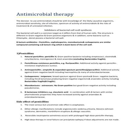 Antimicrobial therapy | PDF