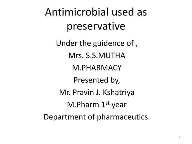 Factors affecting preservative efficacy | PPTX