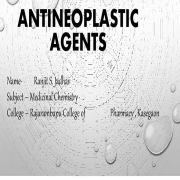 Antineoplastic agents | PPTX