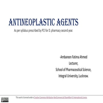 Antineoplastic agents/ Anticancer agents | PDF