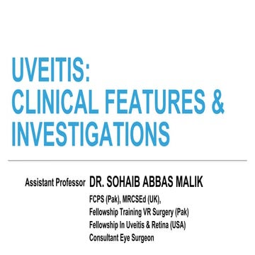 Uveitis: Clinical Features & Investigations | PDF