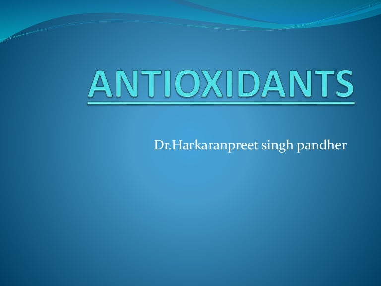 Antioxidants 1 In Dentistry