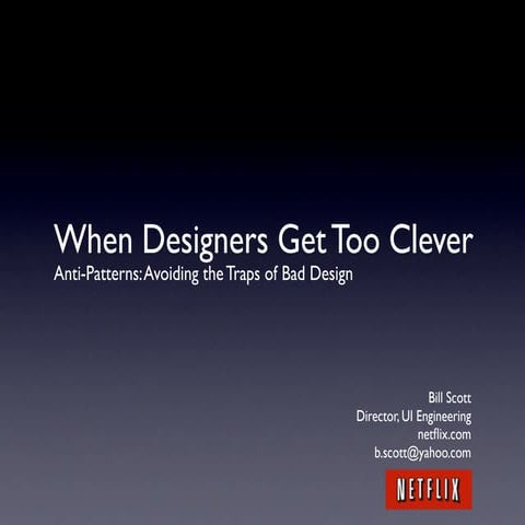 Design Anti Patterns How To Design A Poor Web Experience Pdf