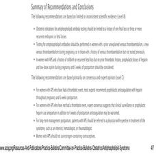 Antiphospholipid syndrome - ACOG 2015 Recommendations for Heparin | PPT