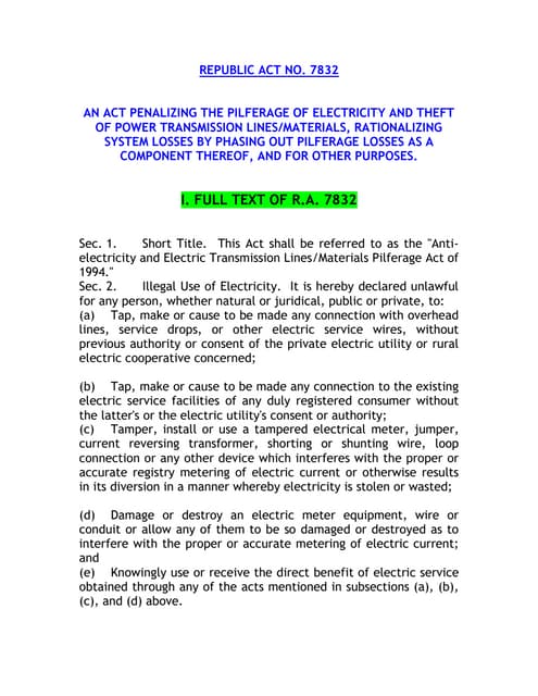 RA NO. 11361.pptx Electrical Engineering Law | PPTX | Gas and Electric | Home Utilities