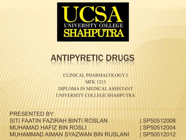 Antipyretics | PPTX