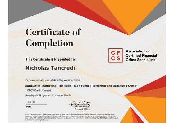 FCPA Essentials certificate of completion | PPT