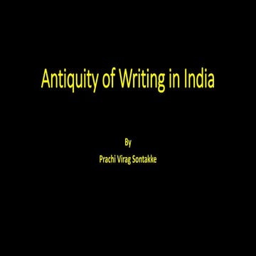 antiquity of writing in ancient India- literary & archaeological ...