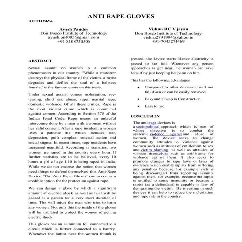 Anti rape gloves | DOC