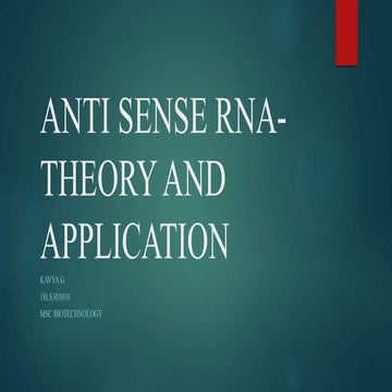 Antisense rna | PPTX | Genetics | Science