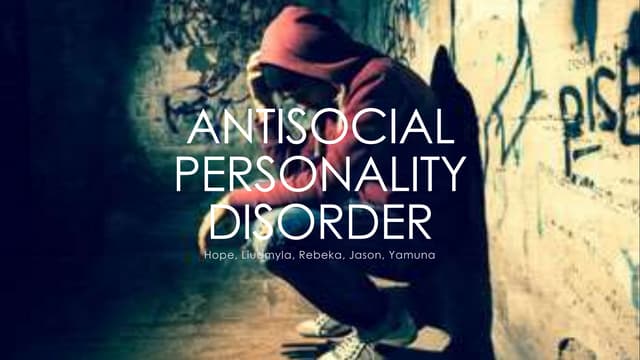 How to Recognize Signs of Sociopathy? Causes, Diagnosis And Treatment | PPT