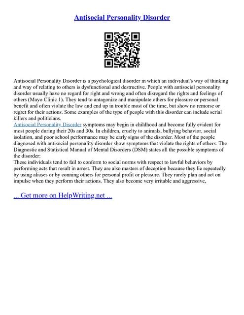 Antisocial personality disorders | KEY | Mental Health | Diseases and Conditions