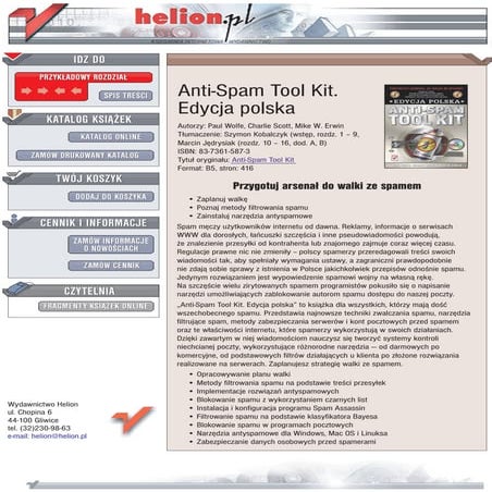 Anti-Spam Tool Kit. Edycja polska | PDF