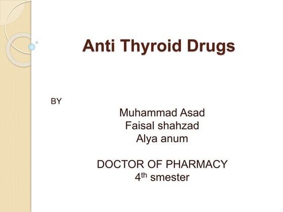 Thyroid and anti thyroid drugs | PPTX | Thyroid Disorders | Endocrine ...