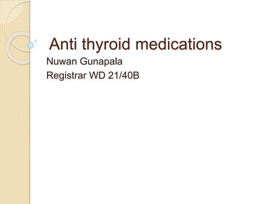 Hypo & hyperthyroidism pharmacotherapy | PPT