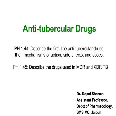 Antitubercular drugs and management of TB.ppt