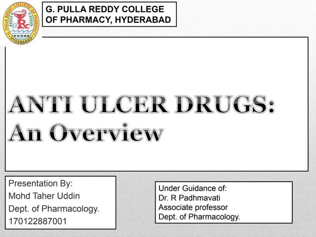 Anti ulcer drugs classification | PPT