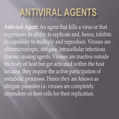 Antiviral agents | PPTX