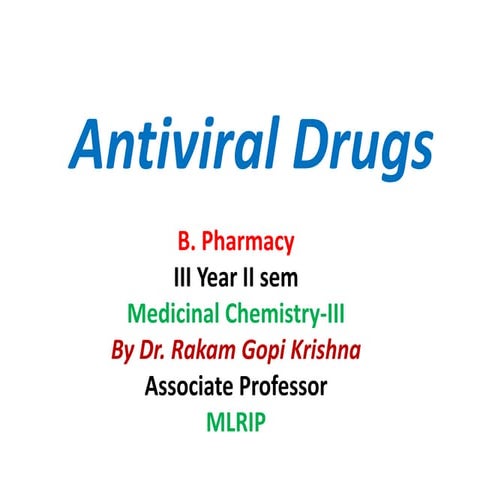 Antiviral Agents.pptx A virus is a small infectious agent that ...