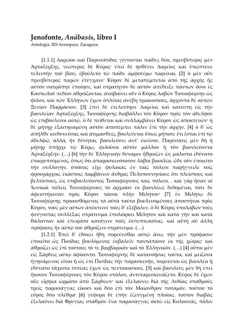 Metafrasi syntaxi xenofon 2.2.16-23 | PDF