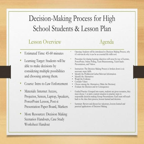 Teaching The Decision Making Process for High School Students | PPTX ...