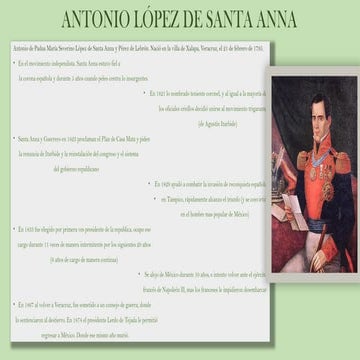 ANTONIO LÓPEZ DE SANTA ANNA EN LA HISTORIA DE MEXICO, PARTICIPACION ...
