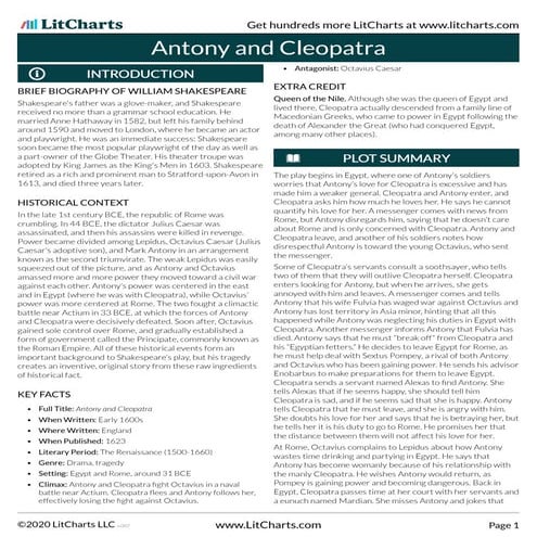 Antony-and-Cleopatra-Literature Charts analysispdf | PDF