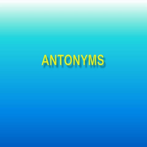 ANTONYMS - THE PORTRAIT OF LADY | PPT