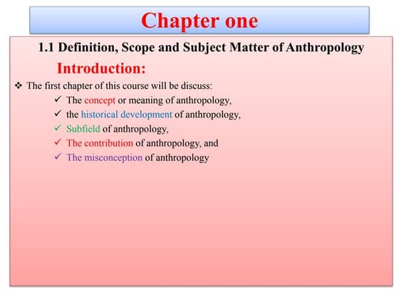 Chapter 1: Introduction to Anthropology | DOCX