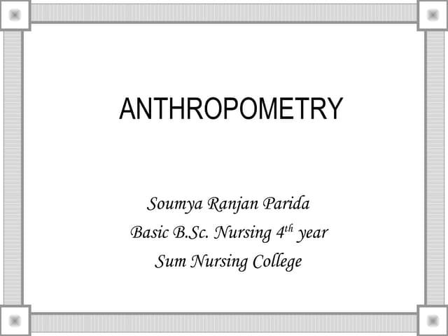 Anthropometry | PPT