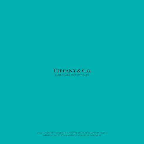 Anual Report Tiffany & Co. | PDF